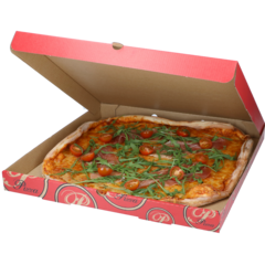 Pizzakartong Röd Wellpapp 42x42x4Cm, 100St - Tingstad.com