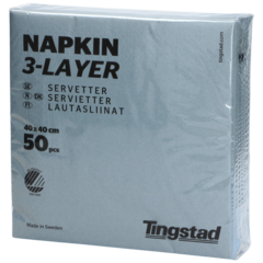 Servett 3-Lag Grå 40x40cm - Tingstad.com